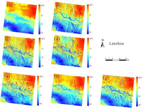 Spatial Distribution Of Lsts In Lanzhou A Modis Lst 1000 M B