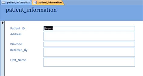 Design A Form In Ms Access To View Add Delete And Modify The Patient