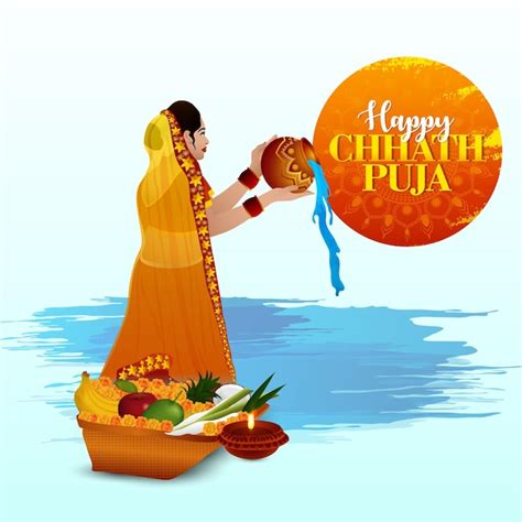 Premium Vector Happy Chhath Puja Celebration Card