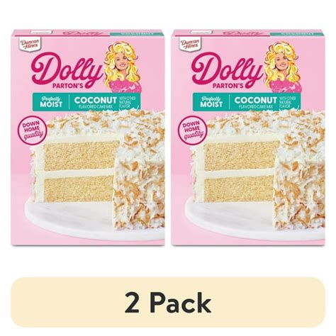 2 Pack Duncan Hines Dolly Partons Favorite Coconut Flavored Cake Mix
