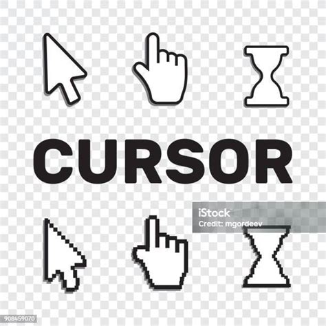 픽셀 커서 아이콘 손 화살표 마우스 마우스 컴퓨터 커서입니다 손 화살표 웹 커서 세트 고리 사슬에 대한 스톡 벡터 아트 및 기타 이미지 고리 사슬 그림자 러시아