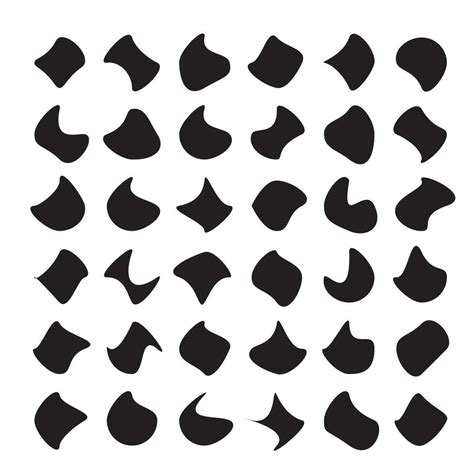 Random Blob Circles Silhouette Icon Set Blob Shapes Set Black Abstract Spot On A White