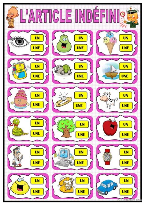 Article Indéfini Pratique De La Gram Français Fle Fiches Pedagogiques