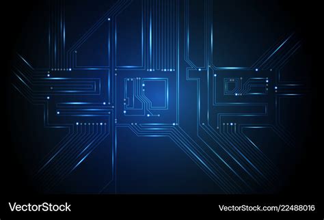 Circuit Board Technology Cpu Microprocessor Vector Image