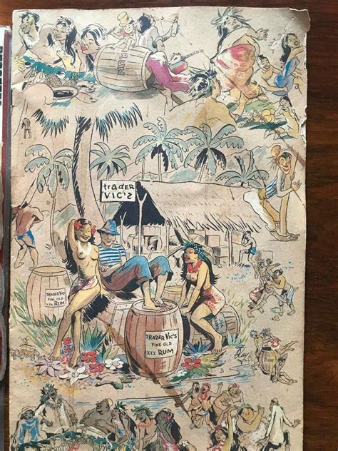 Vintage Trader Vics Topless And Kon Tiki Mug Bar Restaurant Menus 1983995395