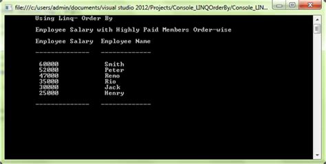 LINQ Orderby How Orderby Works In LINQ With Examples