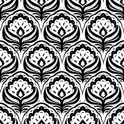 Premium Vector Decorative Monochrome Seamless Pattern Repeating Tile