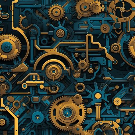 Premium Photo There Are Many Gears And Gears On A Blue Background Generative Ai