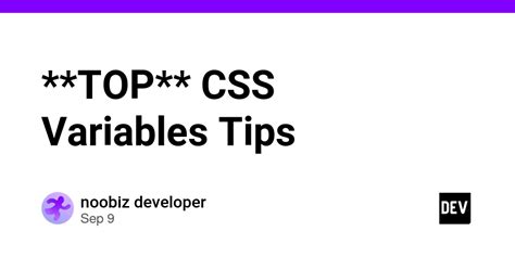 Top Css Variables Tips Dev Community