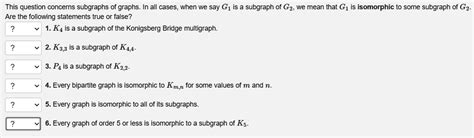 solved this question concerns subgraphs of graphs in all cases when
