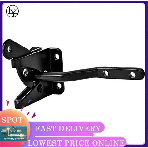 Self Locking Latch Automatic Gravity Lever Fence Gate Lock Black