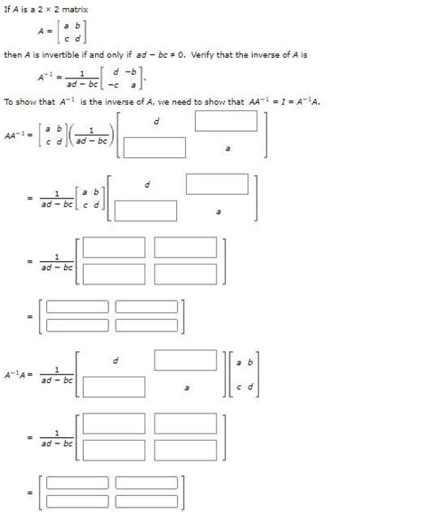 solved if a is a 2 x 2 matrix a a b cd 1 then a is