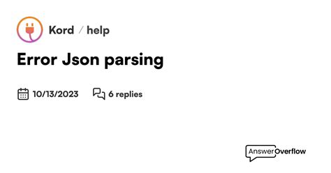 Error Json Parsing Kord