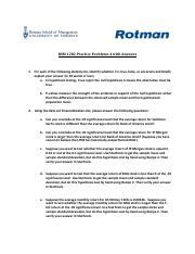 Hypothesis Testing Financial Analysis Practice Problems Course Hero