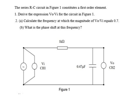 Solved The Series R C Circuit In Figure 1 Constitutes A