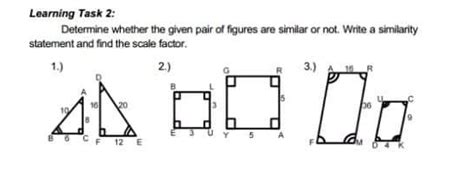 solved learning task 2 determine whether the given pair of figures