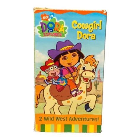Nick Jr Dora The Explorer Cowgirl Dora Vhs Video Tape 2 Wild West