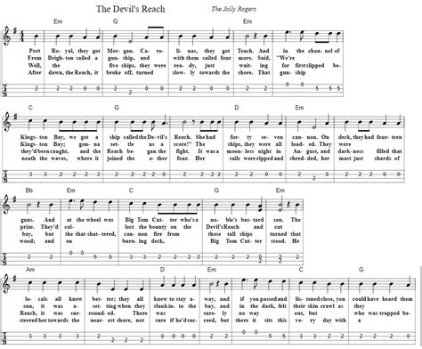 The Devils Reach Sheet Music And Mandolin Tab Tenor Banjo Tabs
