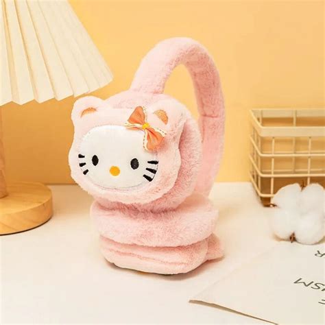 Hello Kitty Plush Leopard Print Ear Muffs