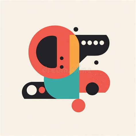 Geometric Abstract Art With Bold Colors And Circular Shapes Stock Illustration Illustration Of