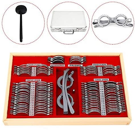 104 Pcs Optical Trial Lens Setmetal Rim Optometry Kit Box A Free