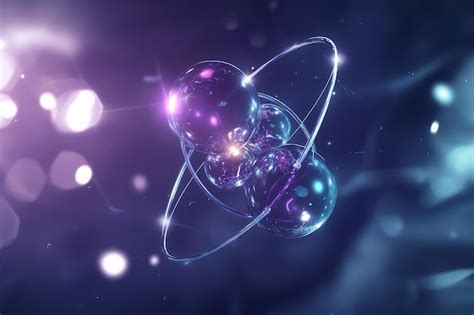 A Detailed Illustration Of A Helium Atom With Two Electrons Orbiting A Small Nucleus Premium