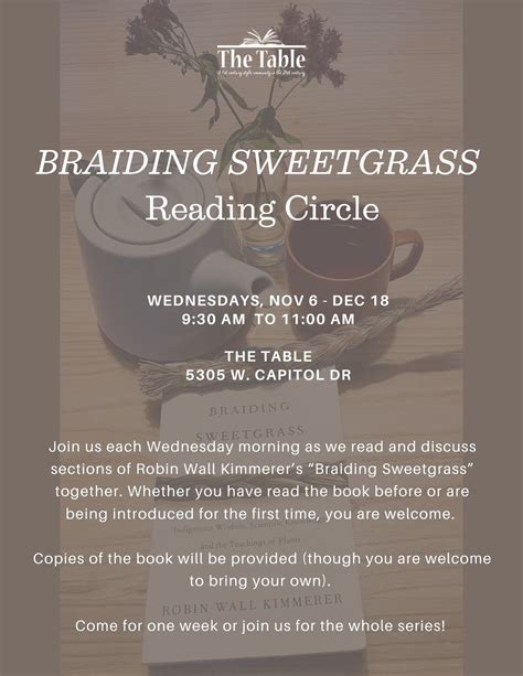 Braiding Sweetgrass Reading Circle 5305 W Capitol Drive Milwaukee