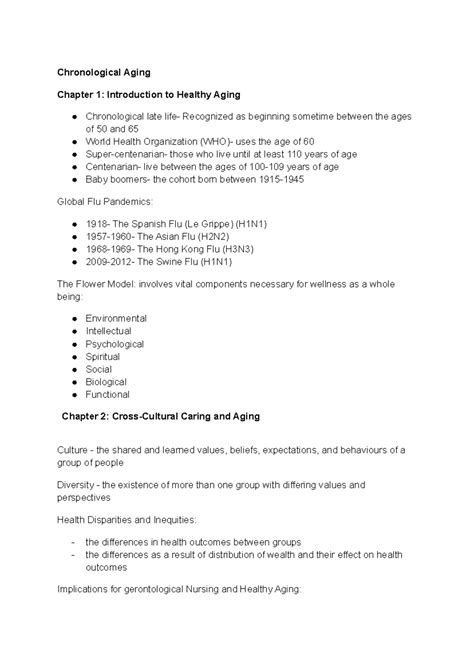 Chronological Aging Chronological Aging Chapter 1 Introduction To