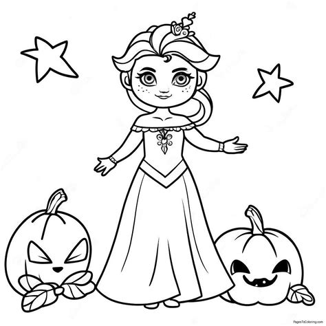 Elsa In Spooky Costume Coloring Page 28644 23105
