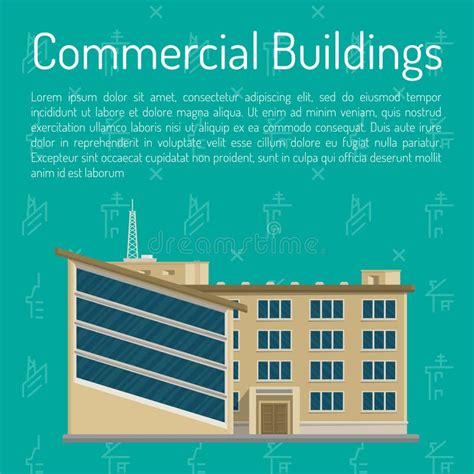 The Commercial Building Vector Illustration Stock Vector
