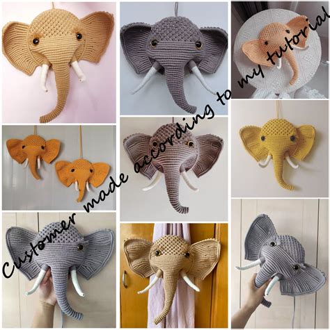 DIY Macrame Kit For Exclusive Elephant Head English Version Video Macrame Pattern Macrame Kits