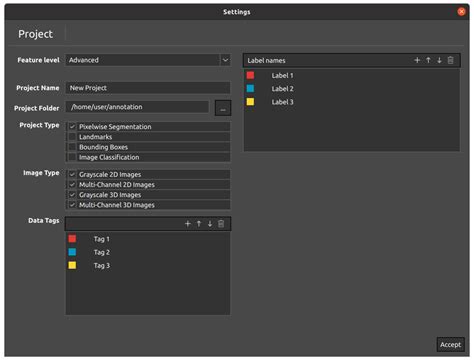Project Wizard — Imfusion Labels Documentation