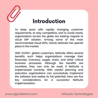 Key Considerations For A Successful NetSuite Implementation PDF