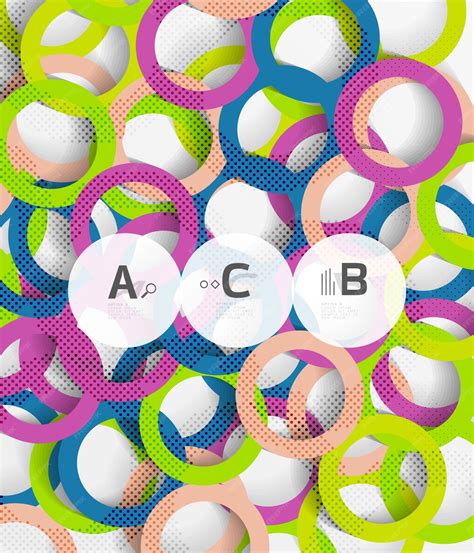 Círculos Geométricos En Blanco Con Sombras Fondo Abstracto Vector Premium