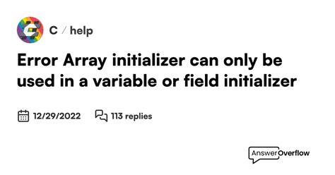 Error Array Initializer Can Only Be Used In A Variable Or Field
