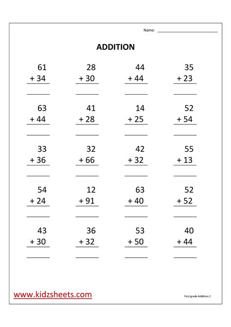 First Grade Math Addition Worksheets 2nd Grade Math Worksheets First Grade Worksheets Math
