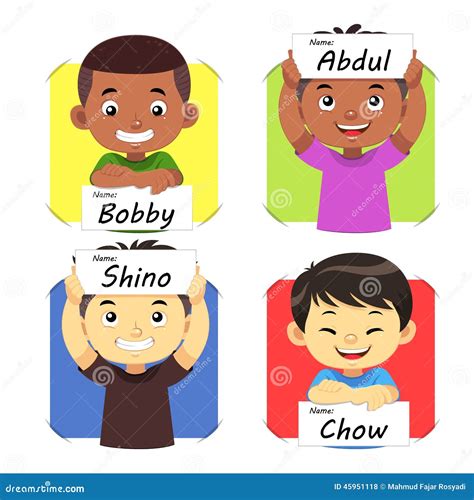 Jongensnaam 2 Vector Illustratie Illustration Of Leuk 45951118