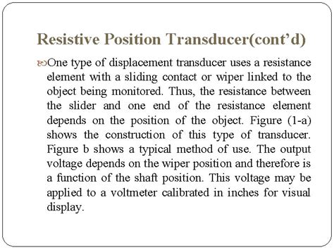 Types Of Transducers Resistive Position Transducer The Principle