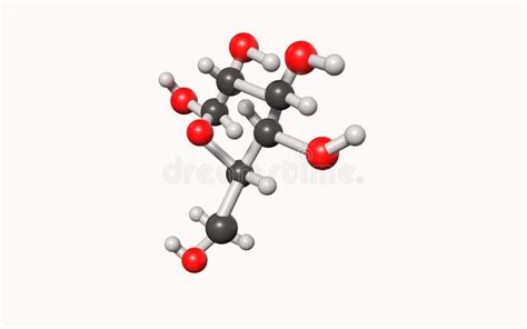 3d Illustration Glucose Molecule White Background Stock