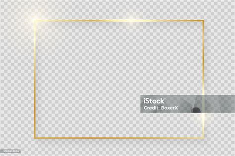 골드 반짝 빛나는 빈티지 프레임 투명 한 배경에 고립 된 그림자와 함께 골든 럭셔리 현실적인 사각형 테두리입니다 벡터 일러스트 레이 션 0명에 대한 스톡 벡터 아트 및 기타
