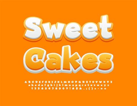 Premium Vector Vector Cute Advertisement Sweet Cakes Playful Alphabet Letters Numbers And