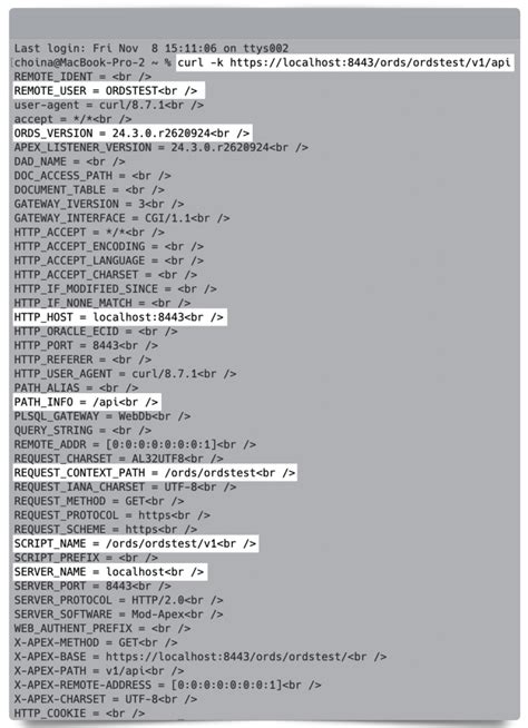 an ords get request to retrieve cgi environment variables from the print cgi env pl sql