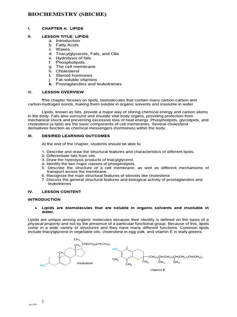 Module 4 Lipids Pdf Triglyceride Lipid