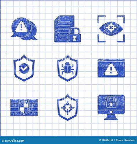 Set System Bug Shield Lock On Monitor Browser With Exclamation Mark