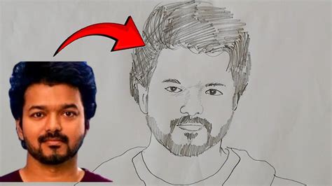 Thalapathi Vijay Drawing Vijay Pencil Drawing Tvk Vijay Drawing