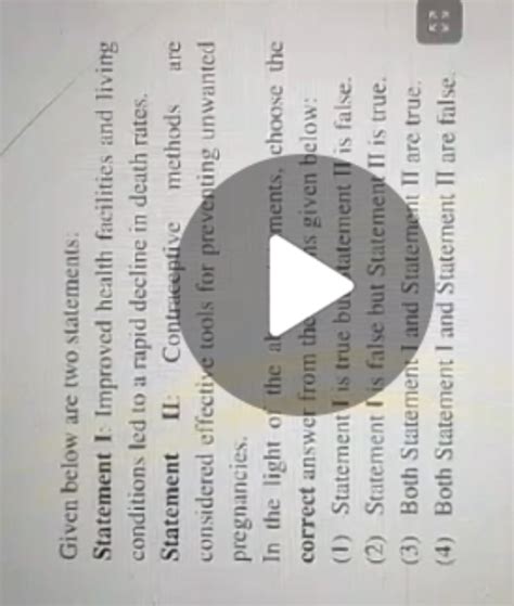 Given Below Are Two Statements Statement I Improved Health Facilities A