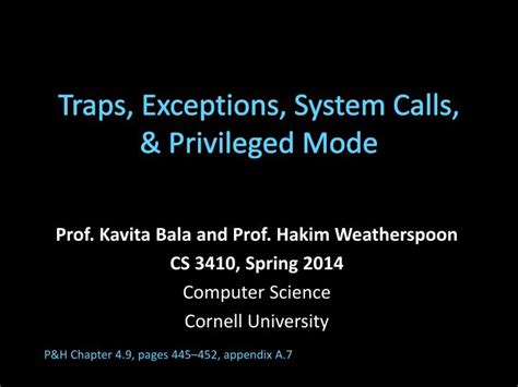 Ppt Traps Exceptions System Calls And Privileged Mode Powerpoint