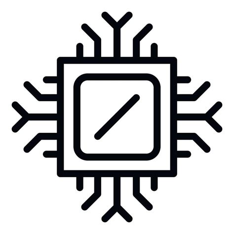 Computer Processor Icon Outline Style 15308669 Vector Art At Vecteezy