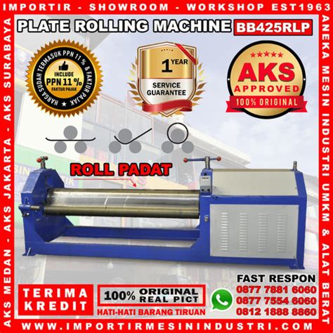 Jual Aks Rolling Machine 2 Hp Mesin Roll Padat Plat Besi Bb425rlp