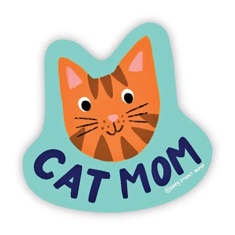 Cat Mom Sticker Grey Street Paper
